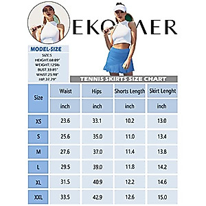 Ekouaer Athletic Skorts for Women Light Active Skirts with Shorts Pleated Stretchy Cheer Skirts,Medium Red