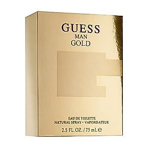 GUESS Gold Eau De Toilette Spray for Men, 2.5 Oz