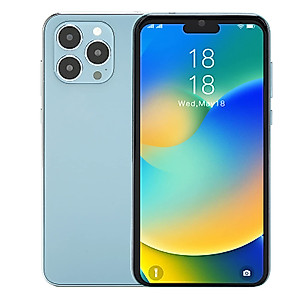VBESTLIFE 6.1in Unlocked Smartphone 3G Cell Phone for Android, 6.1in HD Screen Dual Card Dual Standby Mobile Phone, 4000mAh Large Battery, Three Card Slots, Face Unlock(Blue)
