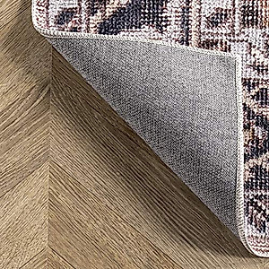 nuLOOM Sasha Machine Washable Medallion Accent Rug, 2' x 3', Pink