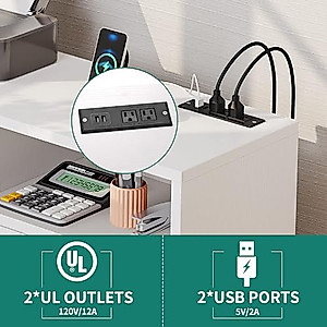 YITAHOME Wood Lateral File Cabinet, 2 Drawer Mobile Storage Cabinet, Fits A4, Letter and Legal Printer Stand with Open Storage Shelves, Modern Filing Cabinet for Home Office, White