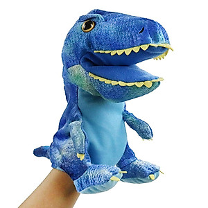 HooYiiok Plush Dinosaur Hand Puppets,Dinosaur Stuffed Animal Cute Soft Plush Toy Great Birthday Gift for Kids 11 inches Open Movable Mouth for Creative Role Play