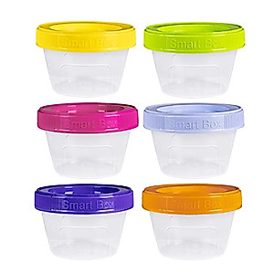 ARNO Food Containers Screw Seal Lid Twist Top Storage Organizer Twist Cap 7.25 OZ Set of 6 BPA Free