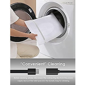 Heated Toilet Seat Cover - LIPSUN Electric Heated Toilet Cushion Washable, 2 Levels Fast Heating/Constant Temperature, Toilet Seat Warmver for Round Shape Toilet, Gift for Winter & Christmas