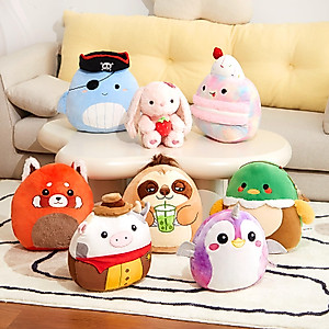 CozyWorld 14” Pirate Whale Plush Pillow Whale Stuffed Animal Whale Plush Soft and Squishy Stuffed Whale Toy Birthday Easter for Boy Girls Kids