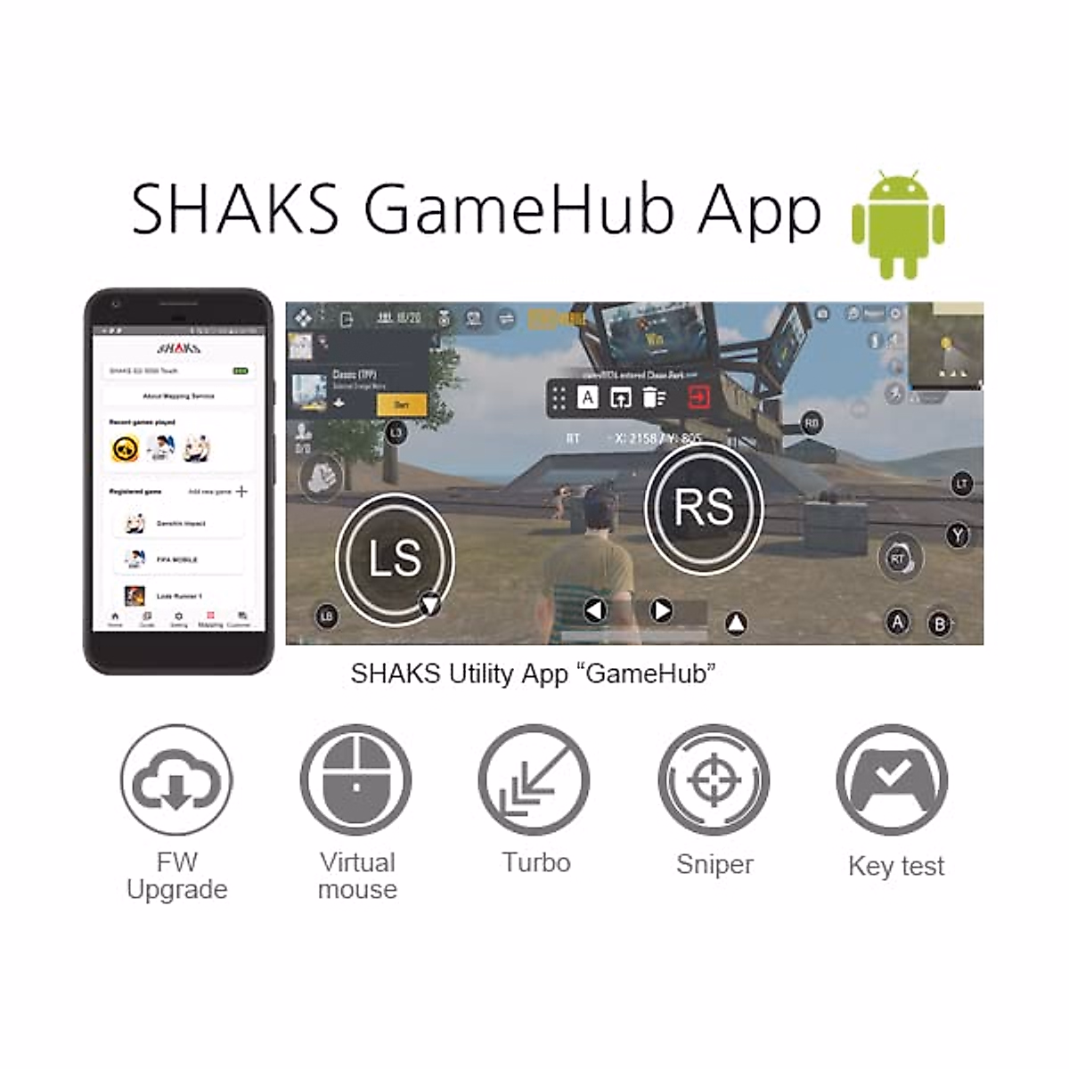 SHAKS S5i Big Handle Wireless Gamepad Controller for Android, Windows, iOS and Supporting X-Cloud, Stadia, Geforce - Portable Mobile Game Controller, Powered by Qualcomm