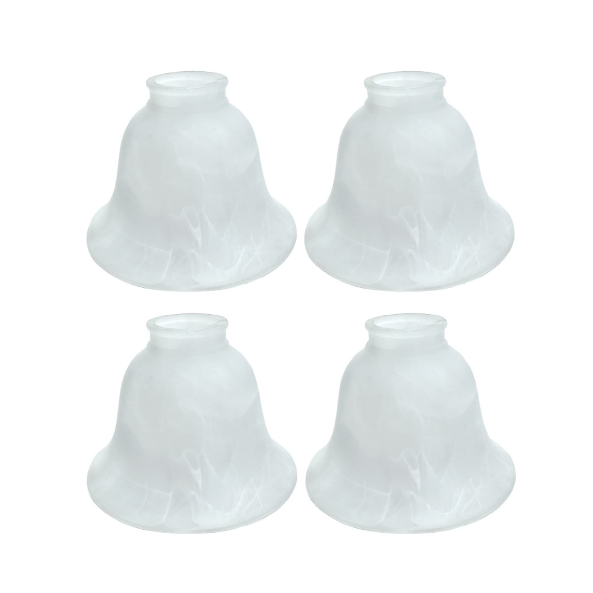 Aspen Creative Faux Alabaster 23106-4 Transitional Bell Shaped Ceiling Fan Replacement Glass Shade, 2-1/8" Fitter, 6-1/8" Diameter x 4-1/2" Height, 4 Pack, 4 Piece