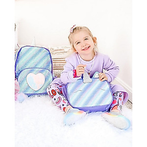 mibasies Kids Insulated Lunch Box for Girls Rainbow Unicorn Bag