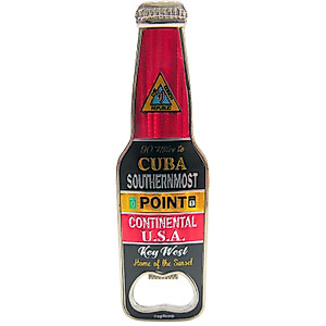 Southernmost Point Bottle Opener Magnet Key West Florida Souvenir Magnetic Metal Beach Bar Accessory, 4 Inch