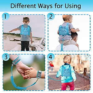 Toddlers Cute Animal Safety Harness with Leashes Kids Anti Lost Wrist Leash Link Wristlets,Hippo