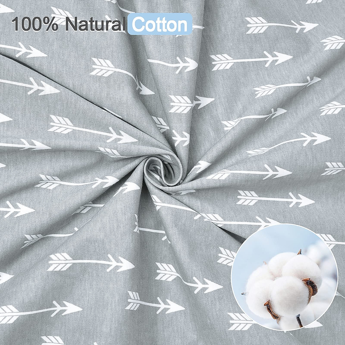 david's kids 100% Cotton Baby Sleep Sack 6-12 Months, Soft Baby Wearable Blankets with 2-Way Zipper, 2 Pack Comfy Sleeping Bags for Infant Newborn Boys Girls Neutral, Medium Size, Stars & Arrows