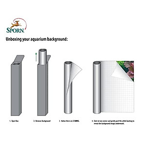 SPORN Aquarium Background, Static Cling, Classic Black, 24" x 12"