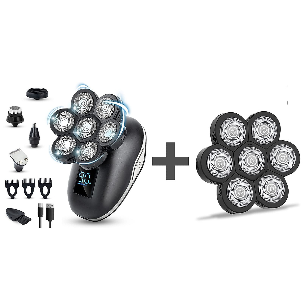 UPTARD Head Shavers for Bald Men+UPTARD 7D Blade Replacement Heads