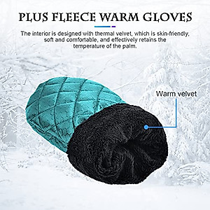 Fekey&JF Ice Scraper Mitt for Car, Waterproof Snow Remover Glove, Warm Padding Snow Scraper Gloves with Comfortable Grip for Windshield Car Window, Detachable Cleaner No Scratch for Car (Green)