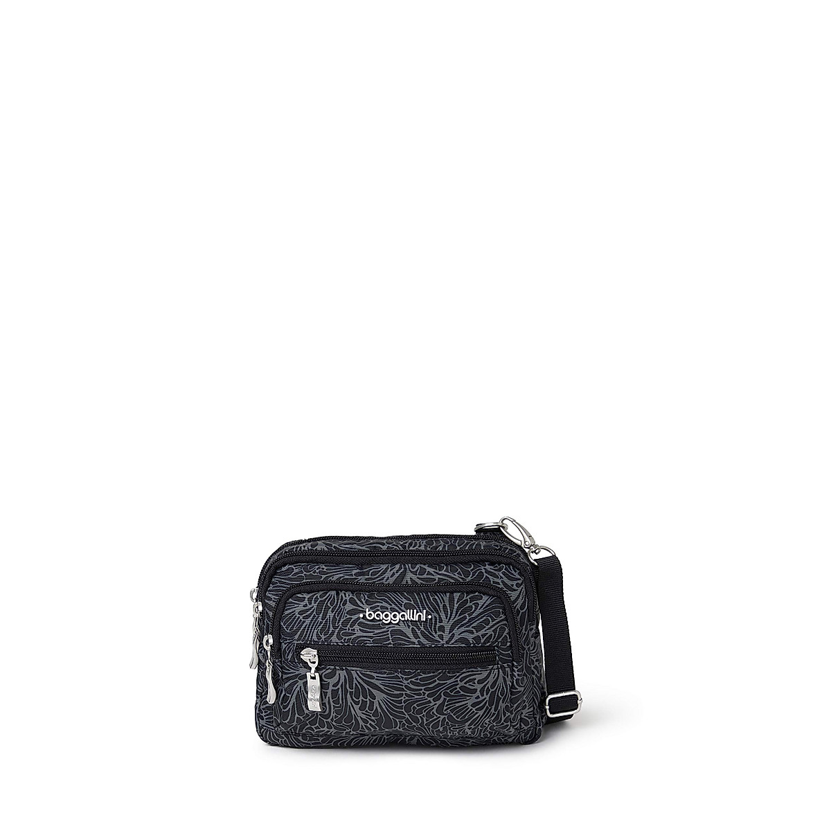 Baggallini womens Triple Zip Bagg cross body handbags, Midnight Blossom, One Size US