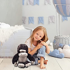 LRUNTEC Cute Plush Gorilla Stuffed Animal, Kawaii Forest Soft Animals Themed Cuddle Doll for Children - 10 inch
