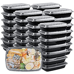 Meal Prep Container, 26 oz [50 Pack]-Single 1 Compartment Food Meal Prep Containers Reusable, BPA Free Extra-thick disposable Food Storage Containers with Lids Microwave Dishwasher Freezer Safe