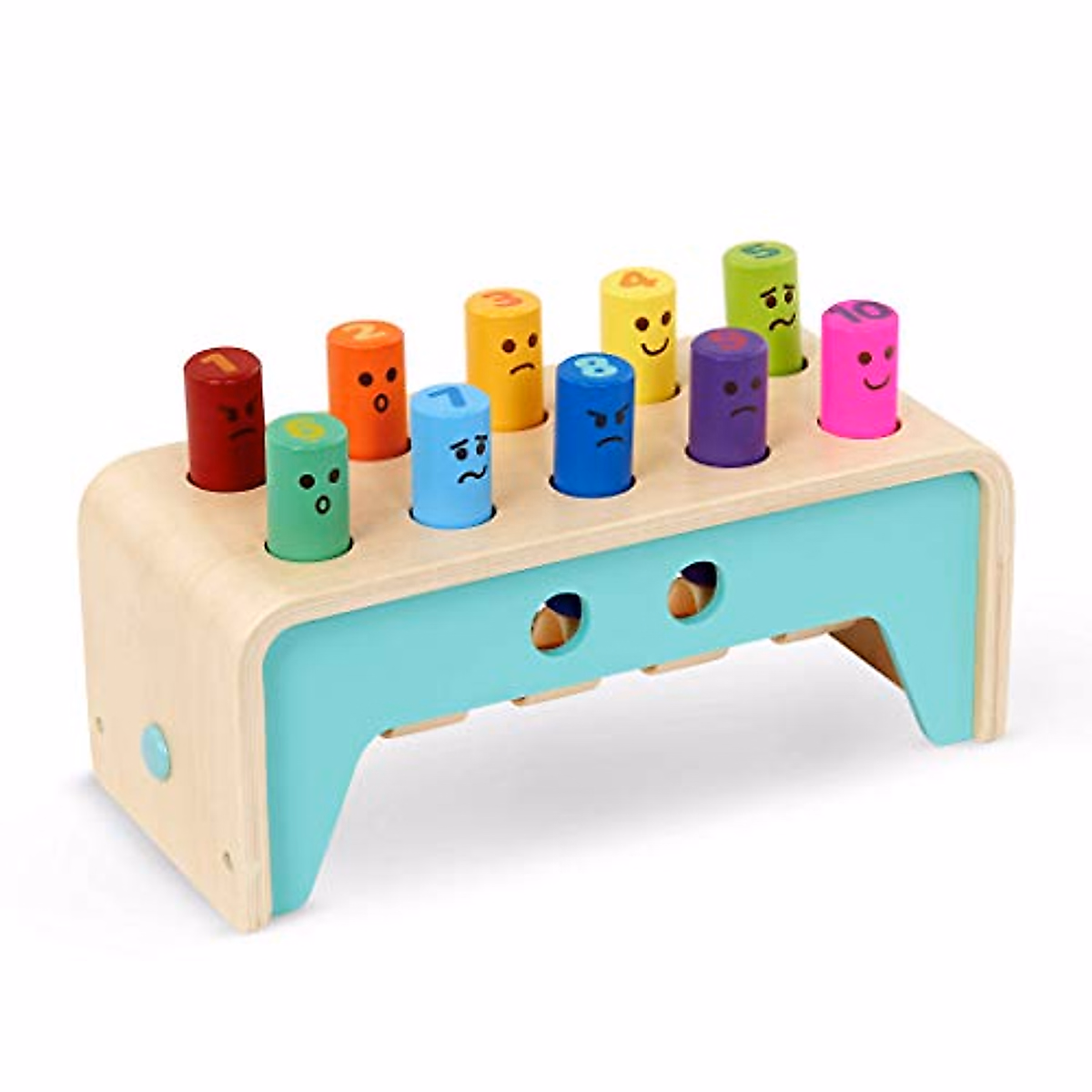 Battat – Wooden Hammer Toy for Kids, Toddlers – Pounding Bench with Pegs and Mallet –Colorful Developmental Toy – Pound & Count Bench – 1 Year +