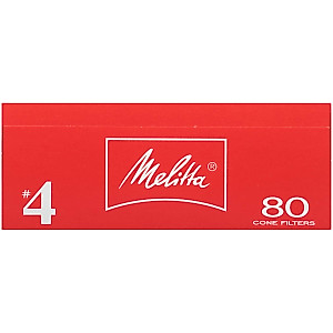 Melitta #4 Cone Coffee Filters, Bamboo, 80 Count