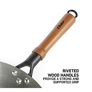 Oster Sangerfield 14 Inch Stainless Steel Wok w/Wood Handles