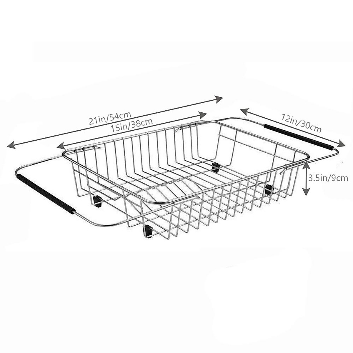 ARCCI Expandable Dish Drying Rack Over The Sink, Large Capacity Sink Dish Rack Drainer Plate Organizer Shelf with Removable Utensil Holder, Dish Drainer Rack for Kitchen Counter, Inside Sink