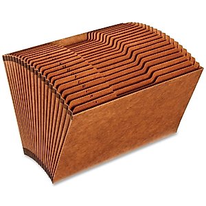 1InTheOffice Expanding File Folder Organizer, Accordion Folder with Flap, A-Z File Organizer Legal Size, Brown