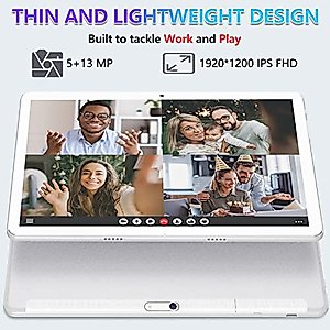 𝟮𝟬𝟮𝟯 𝗟𝐚𝐭𝐞𝐬𝐭 Tablet 10.1" Octa-Core Android 11 Tablet, 64GB Storage Tablet with Keyboard, Stylus, Dual 13MP+5MP Camera, WiFi, Bluetooth, GPS, 512GB Expand Support, IPS Full HD Display(Sliver)
