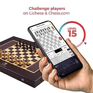 Square Off Grand Kingdom Set | Automated Chessboard for Adults & Kids | World's Smartest Electronic Chess Board | Magnetic Wooden Chess Sets with Self Moving Pieces