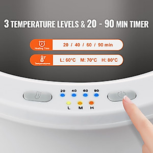 VEVOR Towel Warmer Bucket, 20L Large Towel Warmer for Bathroom, Auto Shut Off Towel Heater with 4-Level Timer Fits up to Two 40"x70" Oversized Towels, Bathrobes, Blankets, ETL & FCC Certified