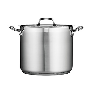 Tramontina Covered Stock Pot Gourmet Stainless Steel 12-Quart, 80120/000DS