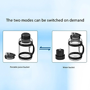 Sport Portable Blender, 2L USB C Rechargeable 4000mAh Cordless Personal Blender with Direct Drinking Lid and 6 Stainless Steel Blade for Shakes Juice, Travel Blender for Anywhere (Black)