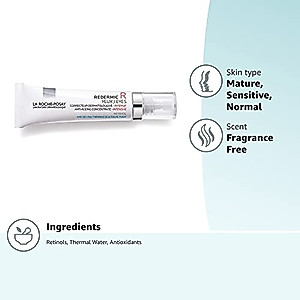 La Roche-Posay Redermic R Eyes Retinol Eye Cream, Anti-Aging Eye Cream to Reduce Wrinkles and Dark Circles With Pure Retinol and Caffeine, 0.5 Fl Oz (Pack of 1)