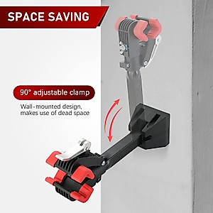 ATPEAM Wall Mounted Bike Repair Stand Foldable Heavy Duty Bicycle Maintenance Rack Workstand Bike Clamp Repair Stand Bike Workstand Hanger Bicycle Maintenance Stand for Variety of Bikes