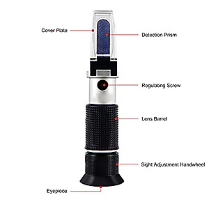 Brewery Refractometer Wine Refractometer Portable 0-80% Test Range Automatic Temperature Compensation for Measurement