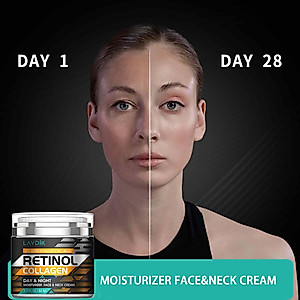 Retinol Cream for Face with Hyaluronic Acid, Moisturizer Anti Aging Collagen Cream for Women and Men, Reduce Wrinkles, Fine Lines, Day and Night,1.7 Fl Oz