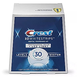 Crest 3D Whitestrips Professional White with Hydrogen Peroxide + LED Light Teeth Whitening Kit - 19 Treatments