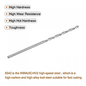 uxcell 10 Pcs 1.4mm HSS(High Speed Steel) W6542 Micro Drill Bits, Fully Ground Jobber 48mm Length Drill Bit for Mild Steel Copper Aluminum