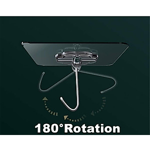 PGLY Adhesive Hooks Kitchen Wall Hooks - Heavy Duty 13.2lb(Max) Nail Free Sticky Hangers with Stainless Waterproof & Oilproof Seamless Hooks Utility Towel Bath Ceiling Hooks