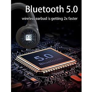 Mp3 Player Bone Conduction Headphones Waterproof for Swimming Open Ear Wireless Sport Earphones IPX8 Built-in 8GB Memory for Running Diving Water Gym Spa (Black-Touch Control)