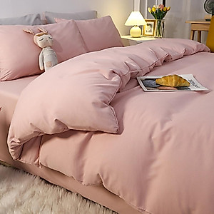 CLOTHKNOW Pink Queen Comforter Set 3Pcs Dusty Rose Bedding Comforter Sets Girls Women Comforter Blush Queen Comforter Muave Queen Size Comforter Sets