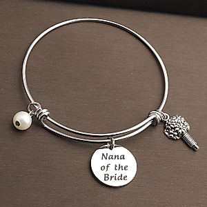 FOTAP Nana of the Bride Gift Nana of the Groom Bracelet Bridal Party Gift Bridal Shower Gift (Nana of The Bride)