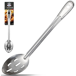 Alpine Cuisine Stainless Steel 13in Slotted Spoons, Kitchen Quick Cooking Straining & Serving Spoon with High Heat Resistant, Comfortable Grip Handle & Durable, Easy to Uses & Dishwasher Safe