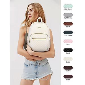 LOVEVOOK Backpack Purse for Women, Waterproof Mini Backpack, Lightweight Small Backpack for Women, 2pcs Sets, Beige