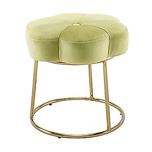 Linon Light Green and Gold Vanity and Accent Talulah Stool