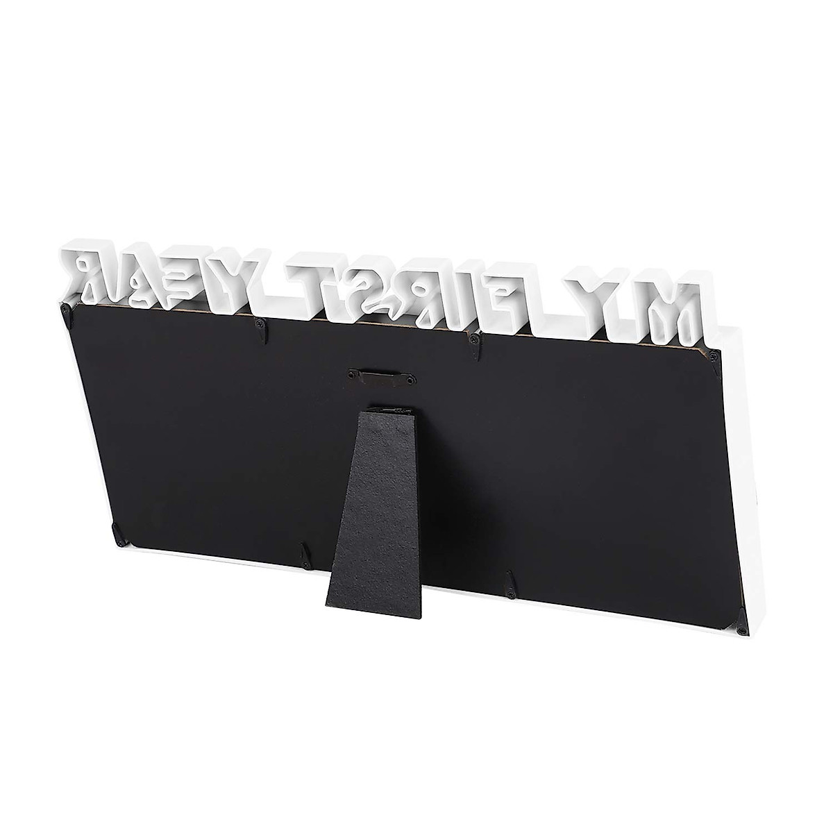 My First Year Picture Frames Baby Moments Keepsake Photo Frame Newborn Infant Collage Frame Boys Girls Shower Gift Wall hanging 12 Month Frame for Room Wall Nursery Décor Elegant White Natural Wood