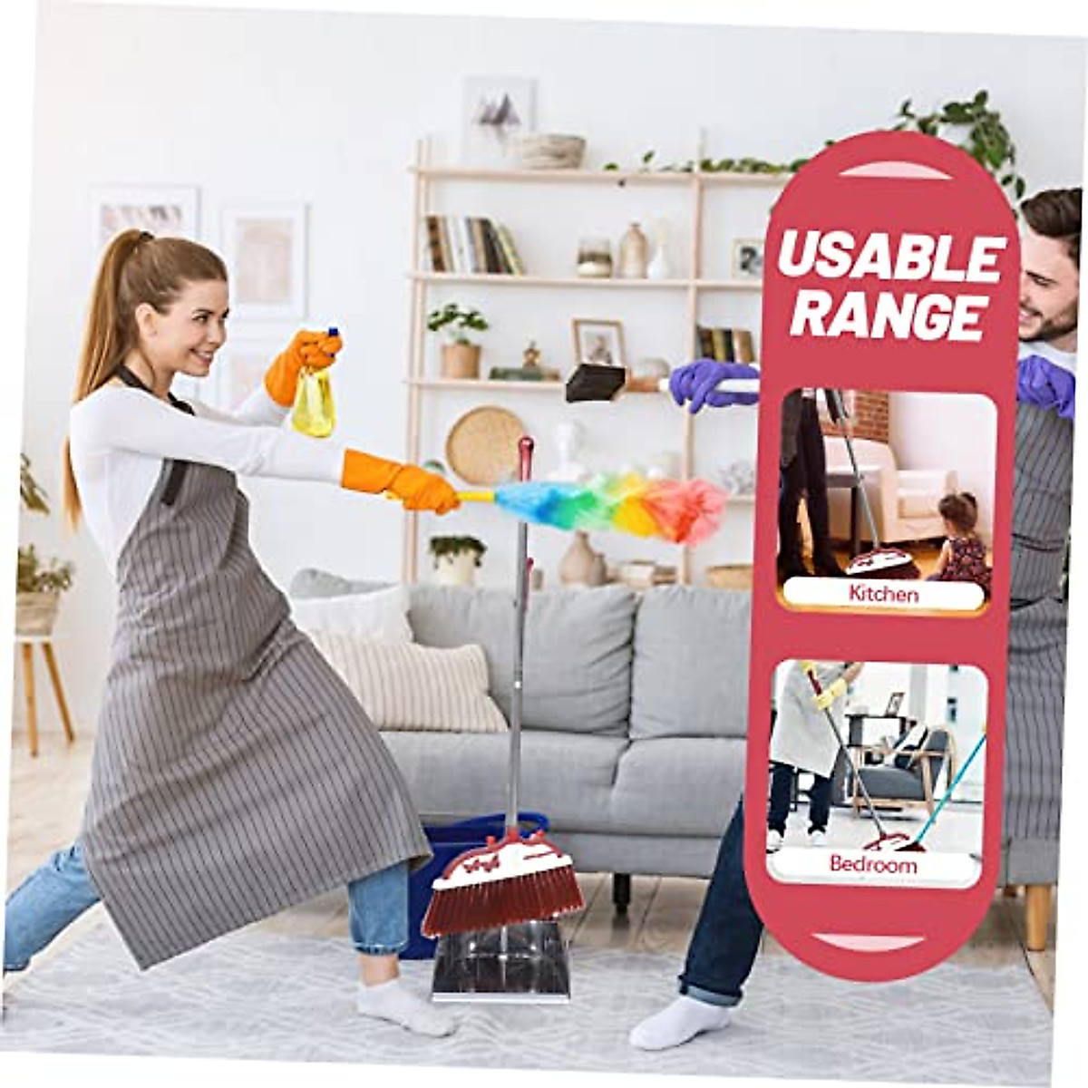 Unomor 1 Set Broom Dustpan Combination Garbage Shovel Broom Outdoor Household Dustpan Home Broom Supple Broom Broom Dustpan and Broom for Home Dustpan with Broom Stainless Steel