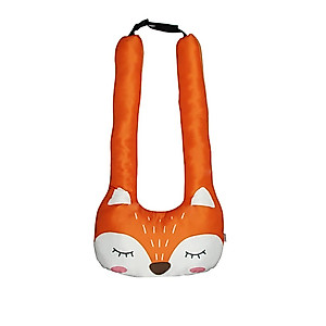 KAKIBLIN Multifunctional Portable Nursery Pillows for Car Seat, Head Support Stroller Pillow, Soft Organic Cotton Toddler Pillows for Sleeping and Feeding, Perfect for Travel, Toddler Cot,Orange