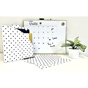 Kate Spade New York Letter Size File Folder and Magazine Holder, Black and White Desk Organizer for School/Office, Black Spade Dot
