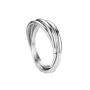 AOOF Stainless Steel Three Ring Sansheng Iii Ring European and American Fashion Titanium Steel Couple Ring Female 6号 Silvery