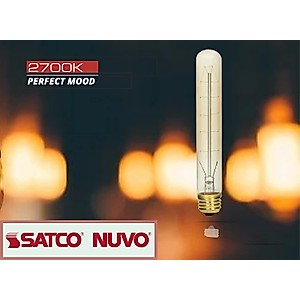 Satco 60 Watt T9 Incandescent; Clear; 3000 Average Rated Hours; 230 Lumens; Medium Base; 120 Volt for Pendant Lighting Fixtures, Decorative for Dining Room, Studio, Lounge, Restaurants (6 Pack)